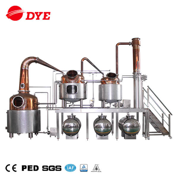 2000L Copper Pot Still Distillation Equipment for Rum Whisky Brandy ...