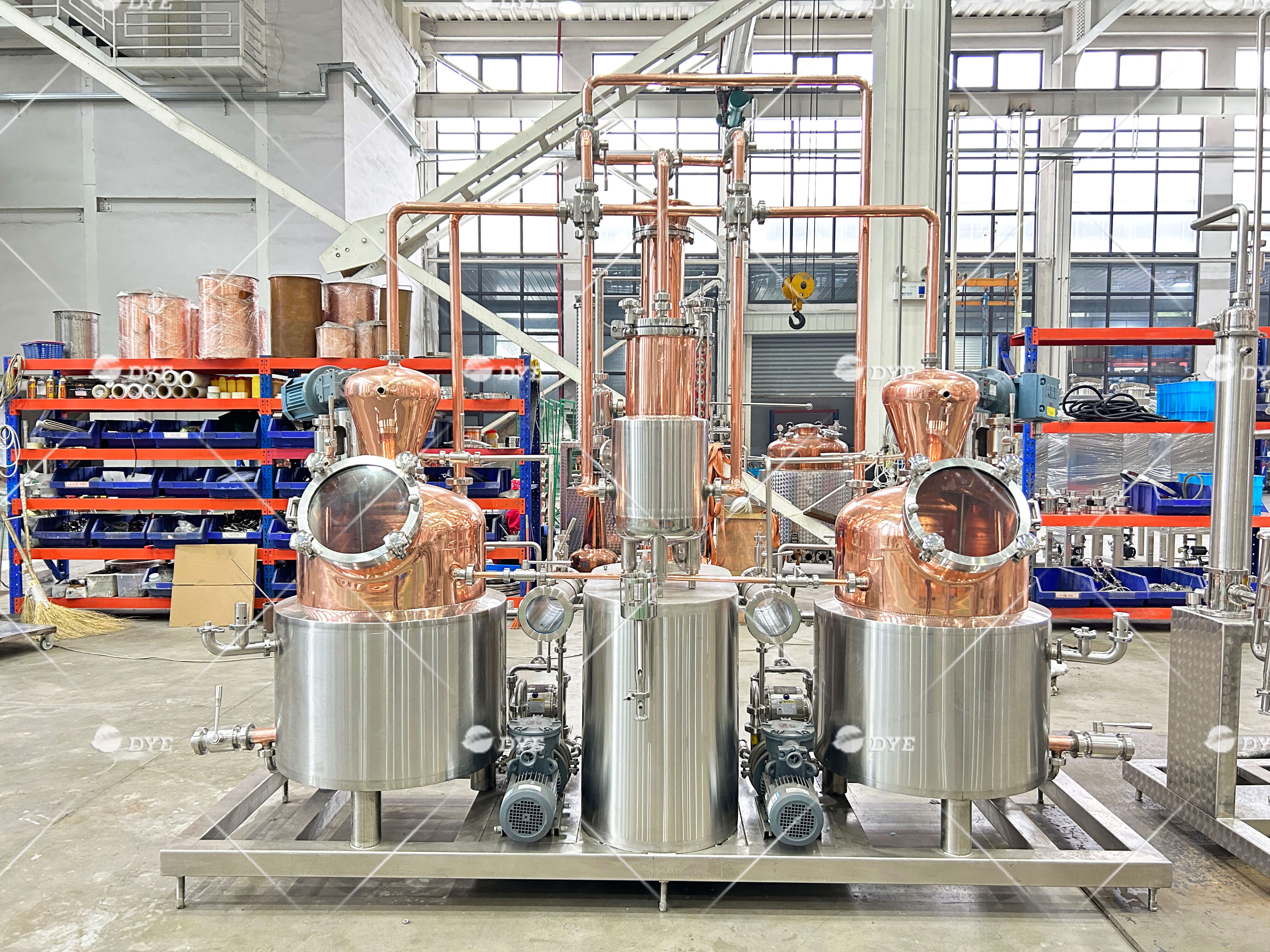 DYE 100L Double Pot Still Whisky Copper Distillation Equipment ...
