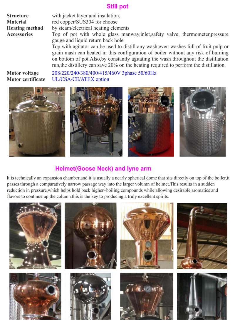 DYE-H 500L whisky,brandy distillation equipment